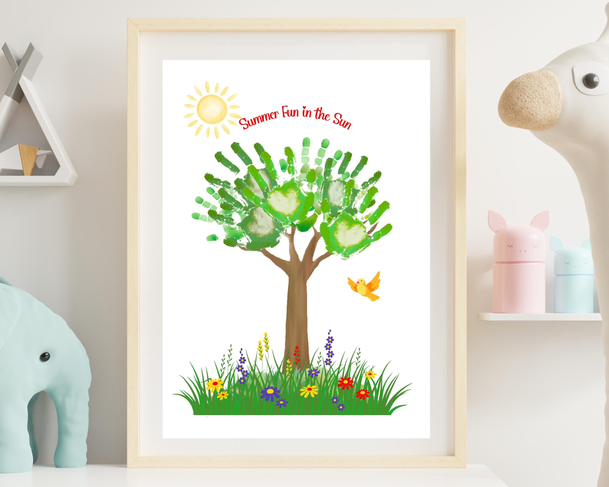 Summer Handprint Art for Kids, Baby Toddler Hello Summer Tree Craft ...