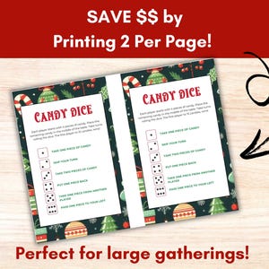 Christmas Candy Dice Game Printable, Fun Activity for Family Kids ...