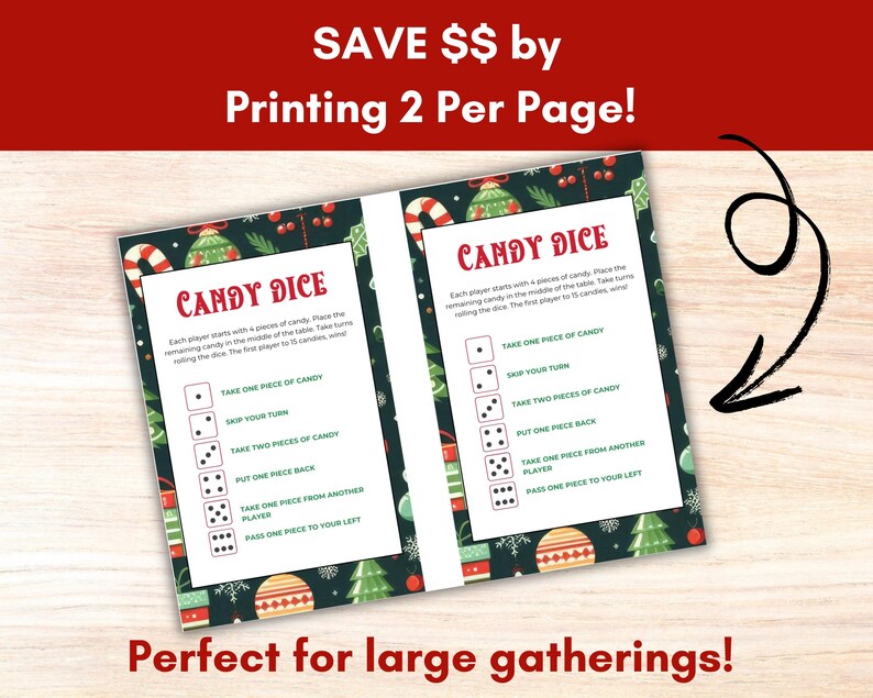 Christmas Candy Dice Game Printable, Fun Activity for Family Kids ...