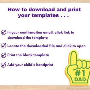 Fathers Day Handprint Art, Dad Flower Poem Craft, 2025 Gift for Dad ...