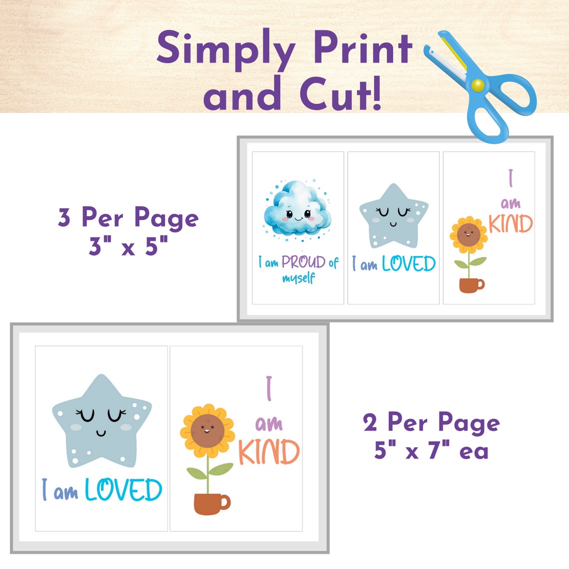 Affirmation Flash Cards for Kids, Positive Motivational Flashcards for ...