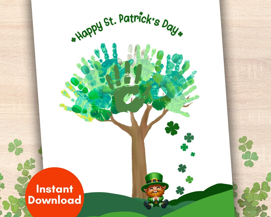 St. Patrick's Day Handprint Craft for Kids, Toddler Baby Art Keepsake ...
