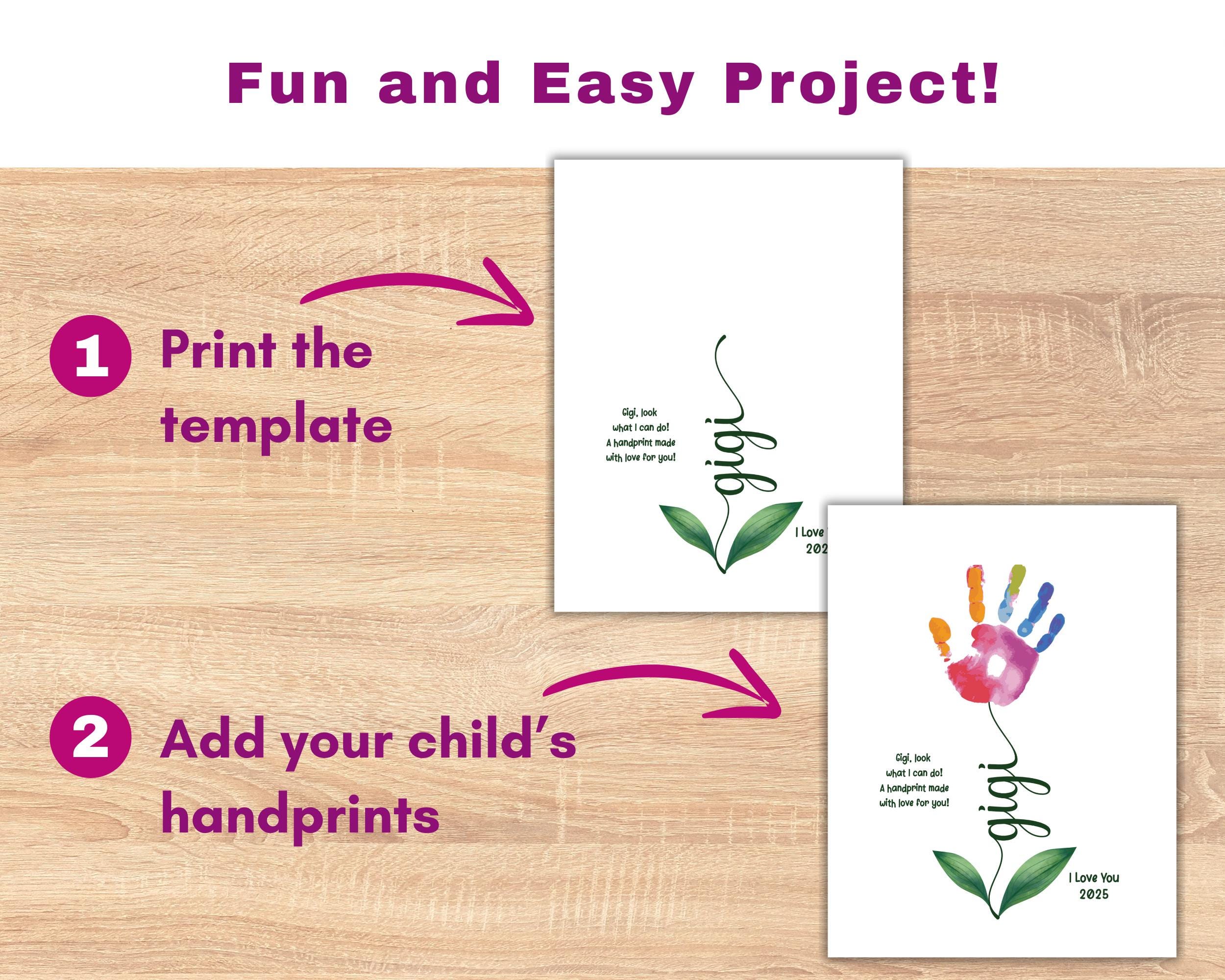 Gigi Handprint Craft, Gigi Gifts Poem Flower, Grandma's Birthday ...