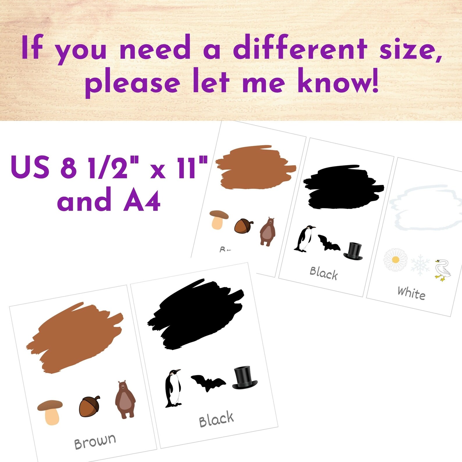 Colors Flashcards for Kids Education, 12 Color Cards Montessori ...