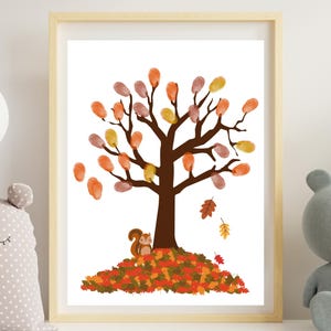 Fall Fingerprint Art for Kids, Autumn Tree Baby Toddler Thumbprint ...