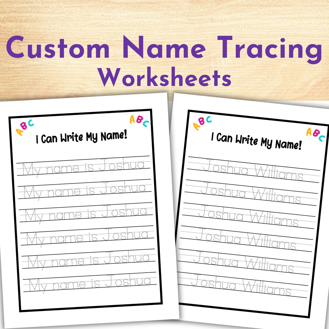 Custom Name Tracing Worksheet Handwriting Practice, Personalized Learn ...