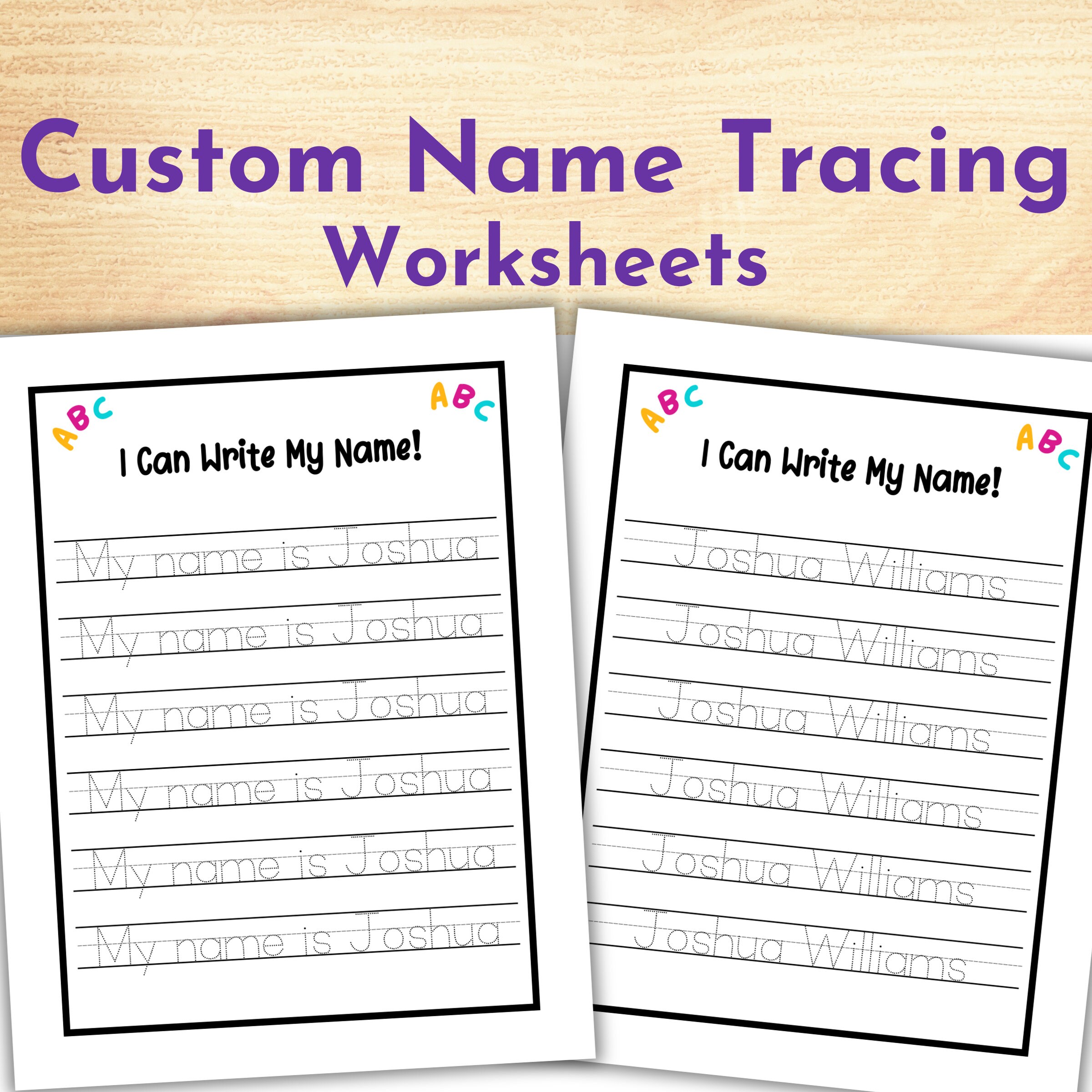 Custom Name Tracing Worksheet Handwriting Practice, Personalized Learn ...
