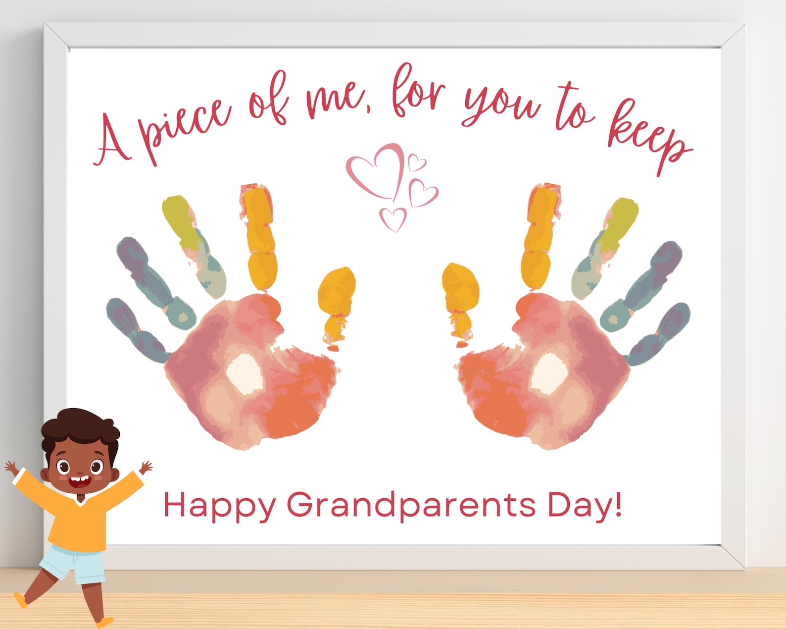 Grandparents Day Handprint Craft Keepsake, Baby's Hand Print Memories ...