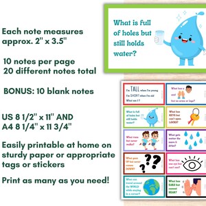 Riddles for Kids Lunchbox Notes With Answers, Lunch Box Note Cards for ...