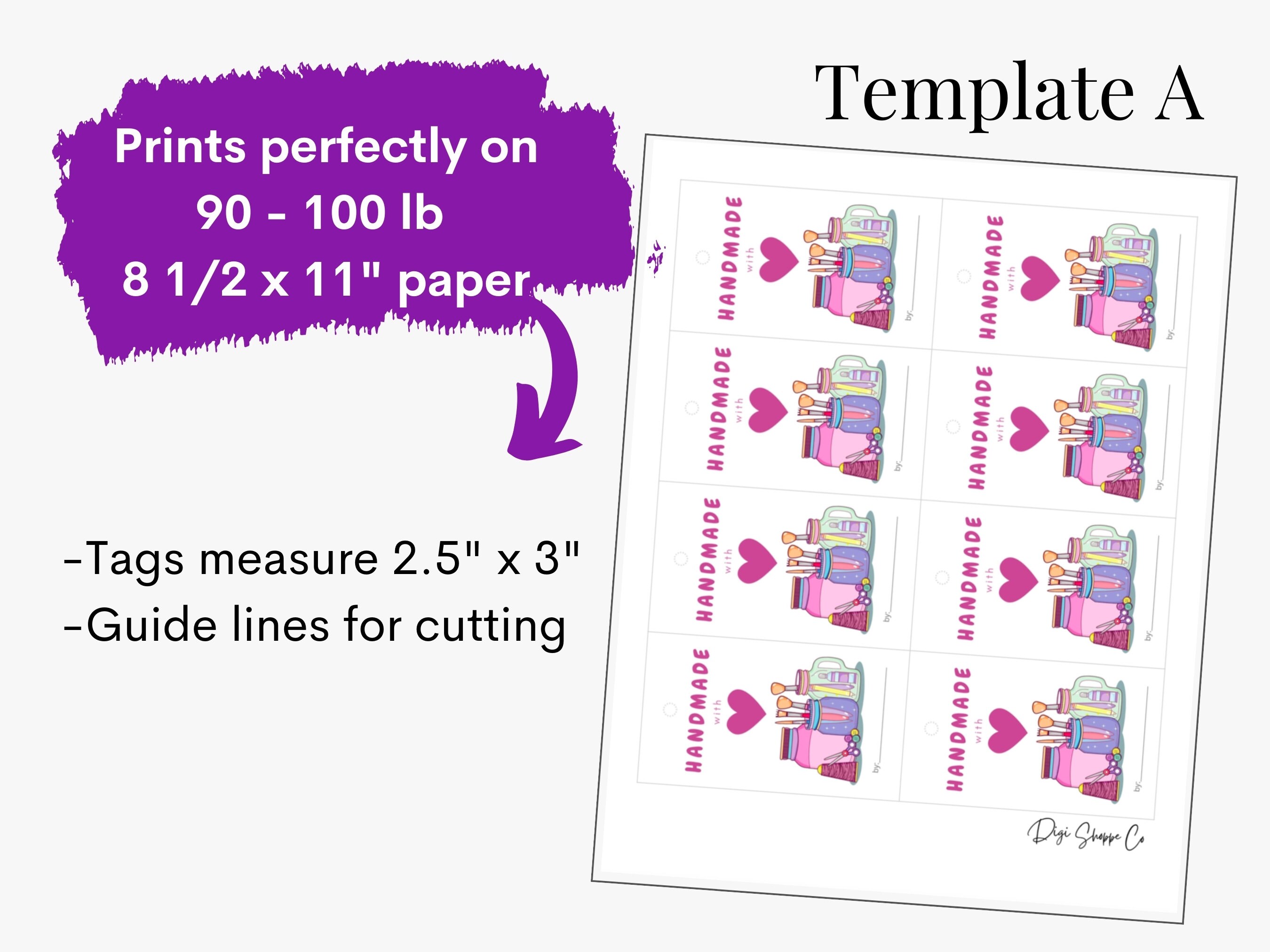 Handmade With Love Tags Printable Gift Tags Handmade Items - Etsy