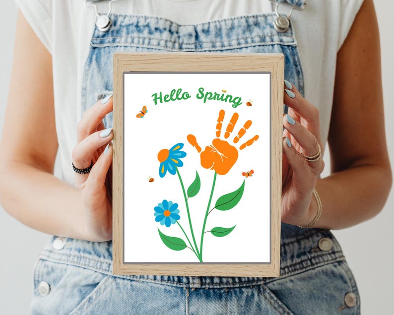 Spring Handprint Craft for Kids, Flowers Hand Print Activity Toddlers ...