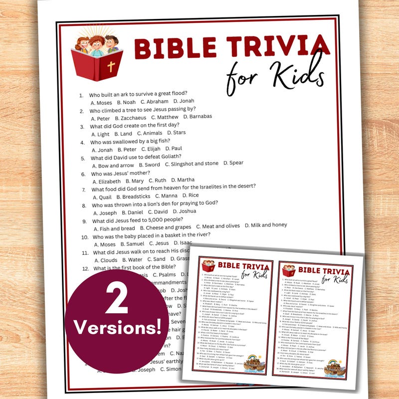 Bible Trivia Kids Easy - Etsy