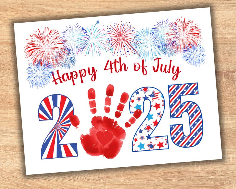 4th of July Handprint Craft Keepsake, Patriotic Fourth Handprint Art ...