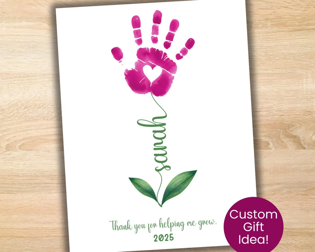 Custom Mothers Day Handprint Art, Gift for Mom Birthday, Personalized ...
