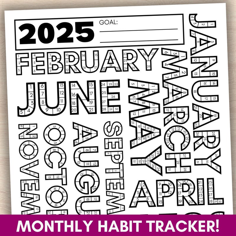 Habit Tracker Coloring - Etsy