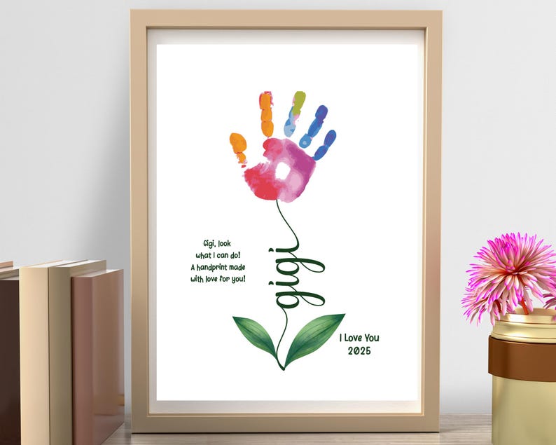 Gigi Handprint Craft, Gigi Gifts Poem Flower, Grandma's Birthday ...