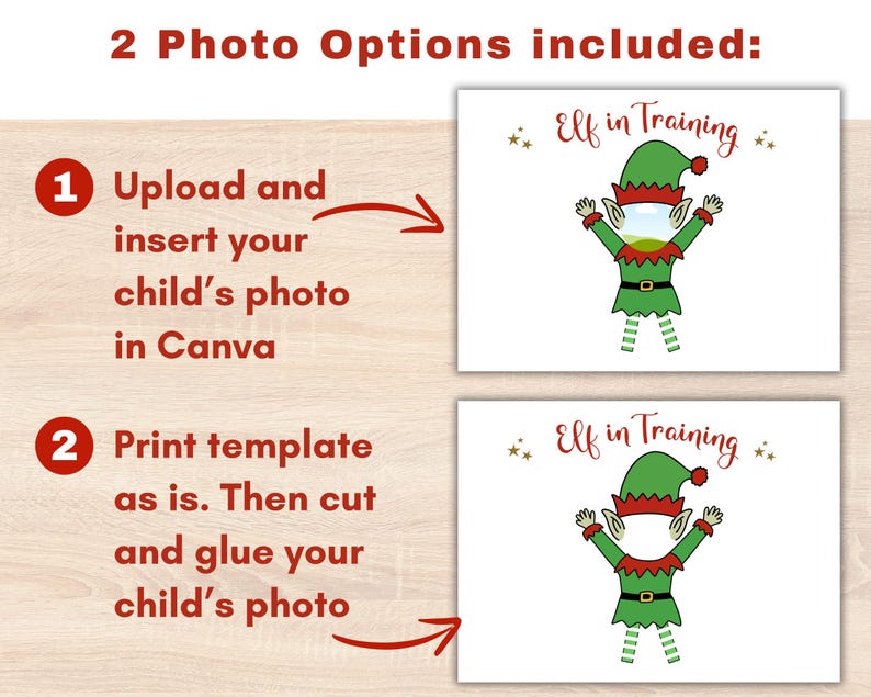 Elf Footprint Craft Photo Keepsake, Editable Baby's First Christmas ...