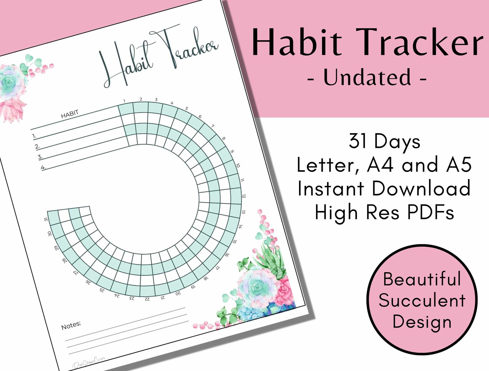 Habit Tracker Printable Circle Chart for Motivation, Easy to Use ...