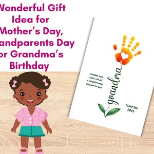 Grandma Handprint Craft, Poem Flower Gift for Birthday Mothers Day ...