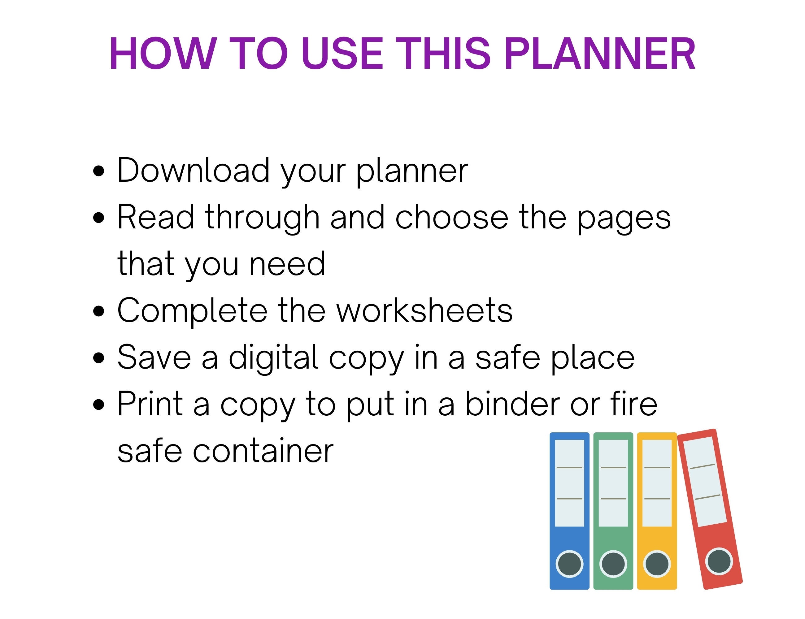 Emergency Planner - Life Organizer Printable - Important Documents ...