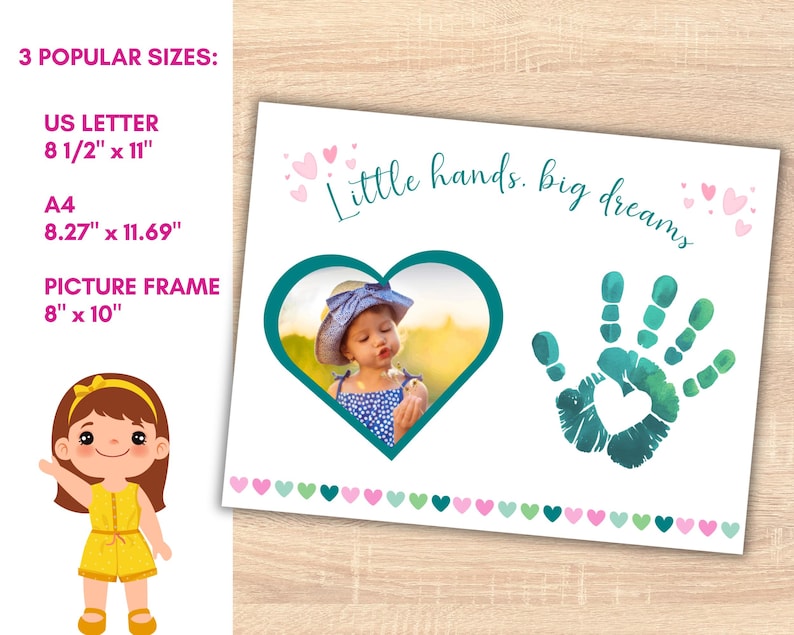 Handprint Craft Photo Keepsake, Editable Grandparents Day Gift, Mothers ...