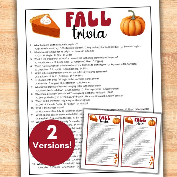 Autumn Games Printable - Etsy