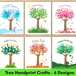 Handprint Art for Kids Bundle, Seasons Trees Holiday Craft, Baby ...
