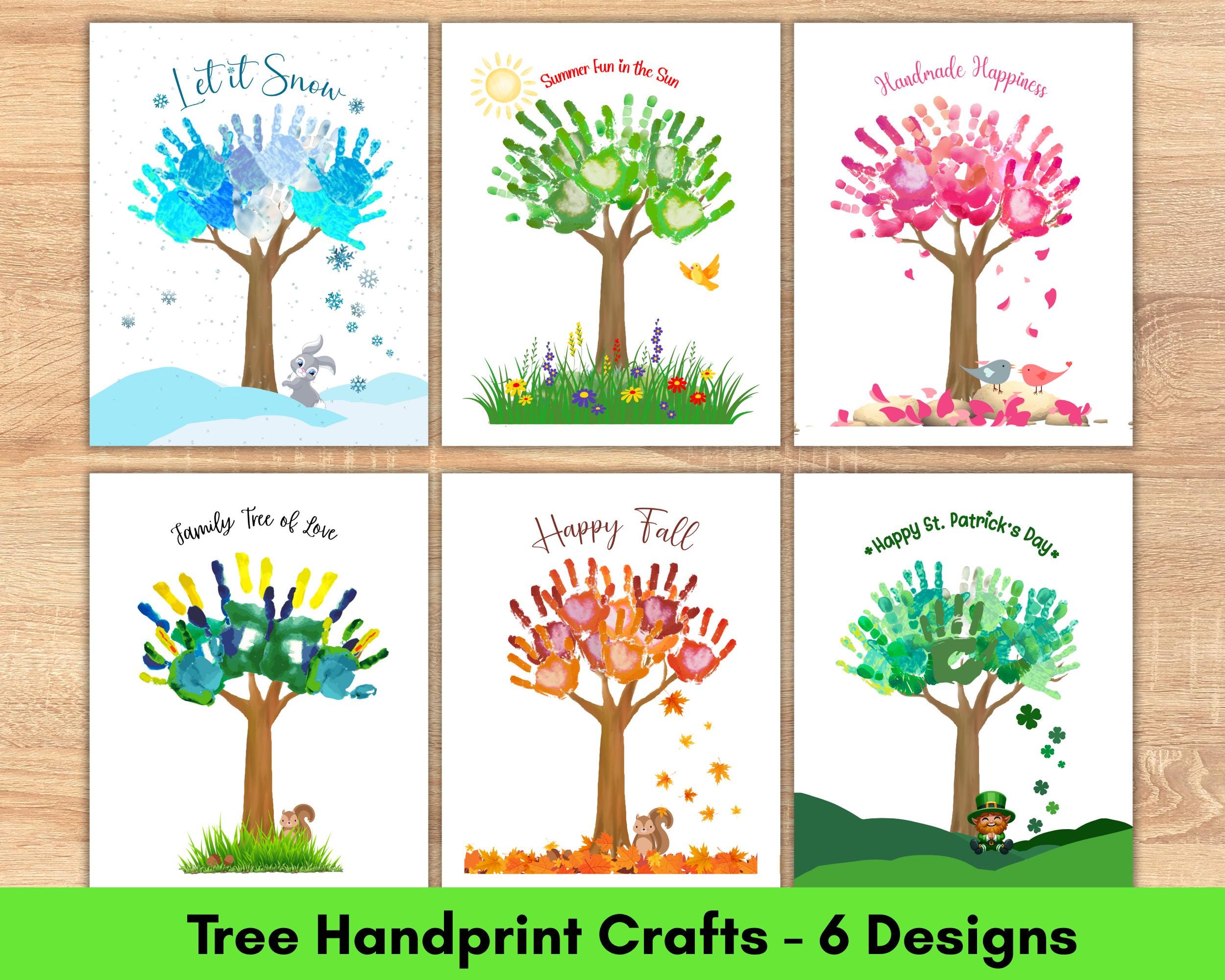 Handprint Art for Kids Bundle, Seasons Trees Holiday Craft, Baby ...