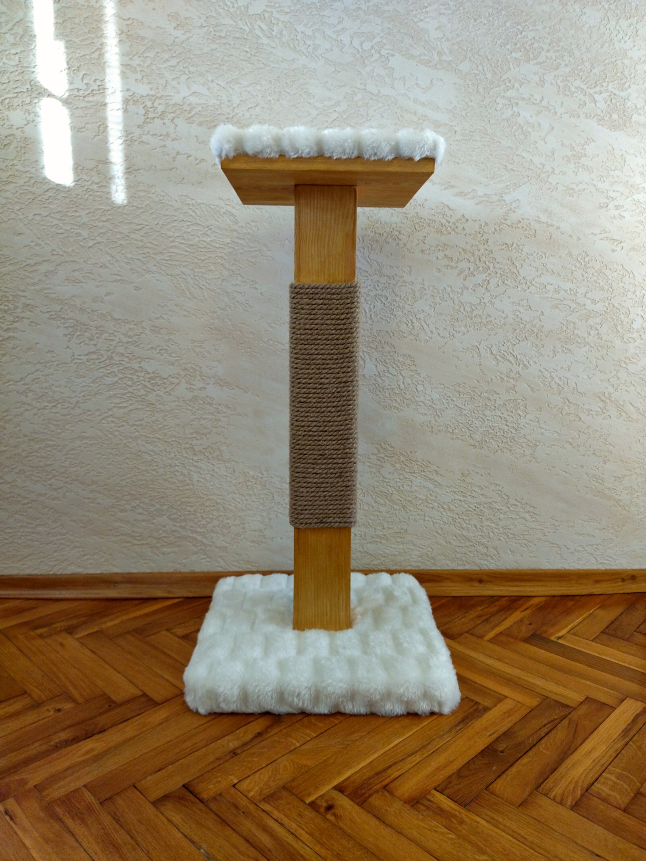 Modern Cat Scratching Post With Shelf Wooden Scratcher for - Etsy
