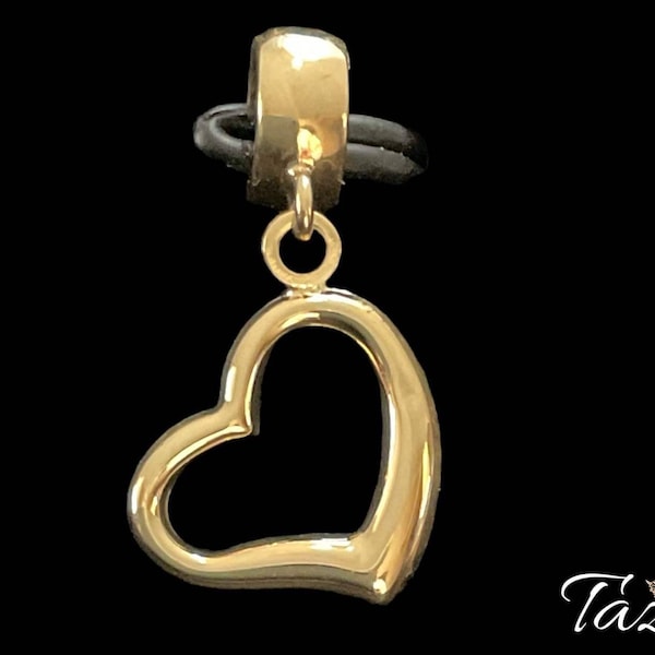 Gold Heart Charm - Etsy