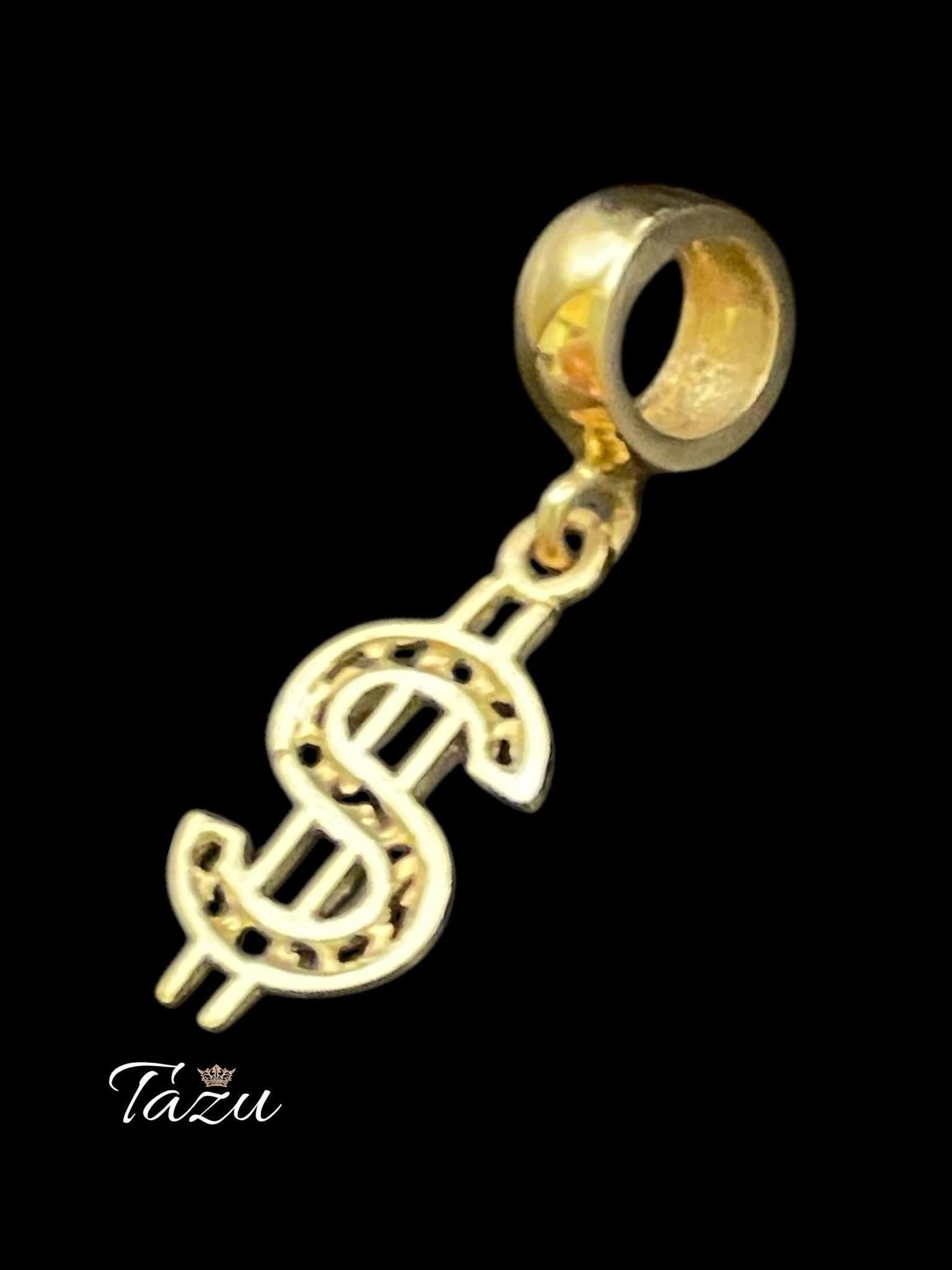 Dollar Sign Pendant 14K Yellow Gold Great Match With Paperclip ...