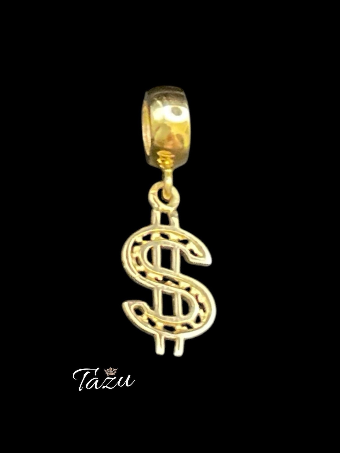 Dollar Sign Pendant 14K Yellow Gold Great Match With Paperclip ...