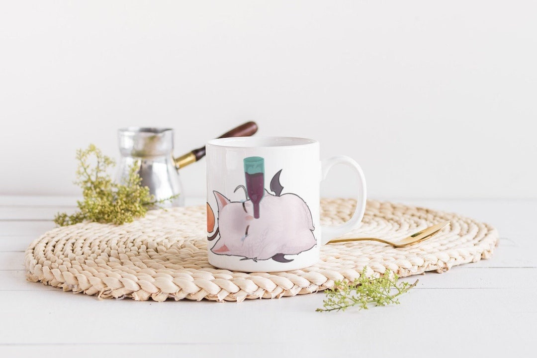 Drunk Moogle Mug - Long Day Kupo? Final Fantasy Inspired Coffee Tea Mug ...