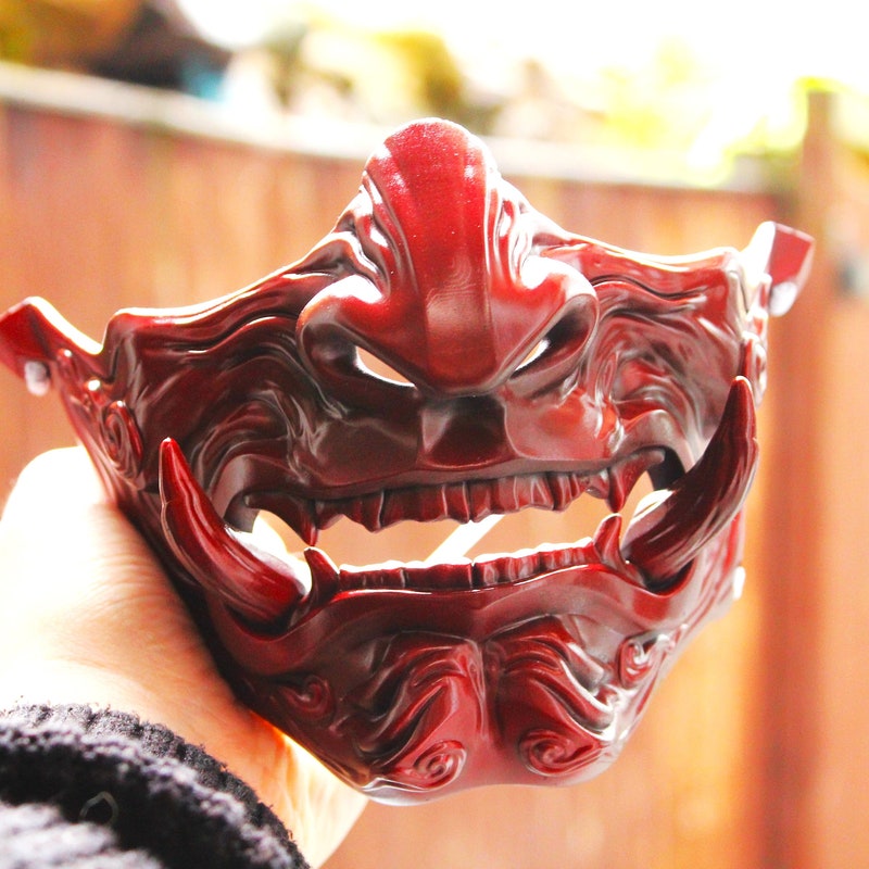 Oni Mask Half Face - Etsy