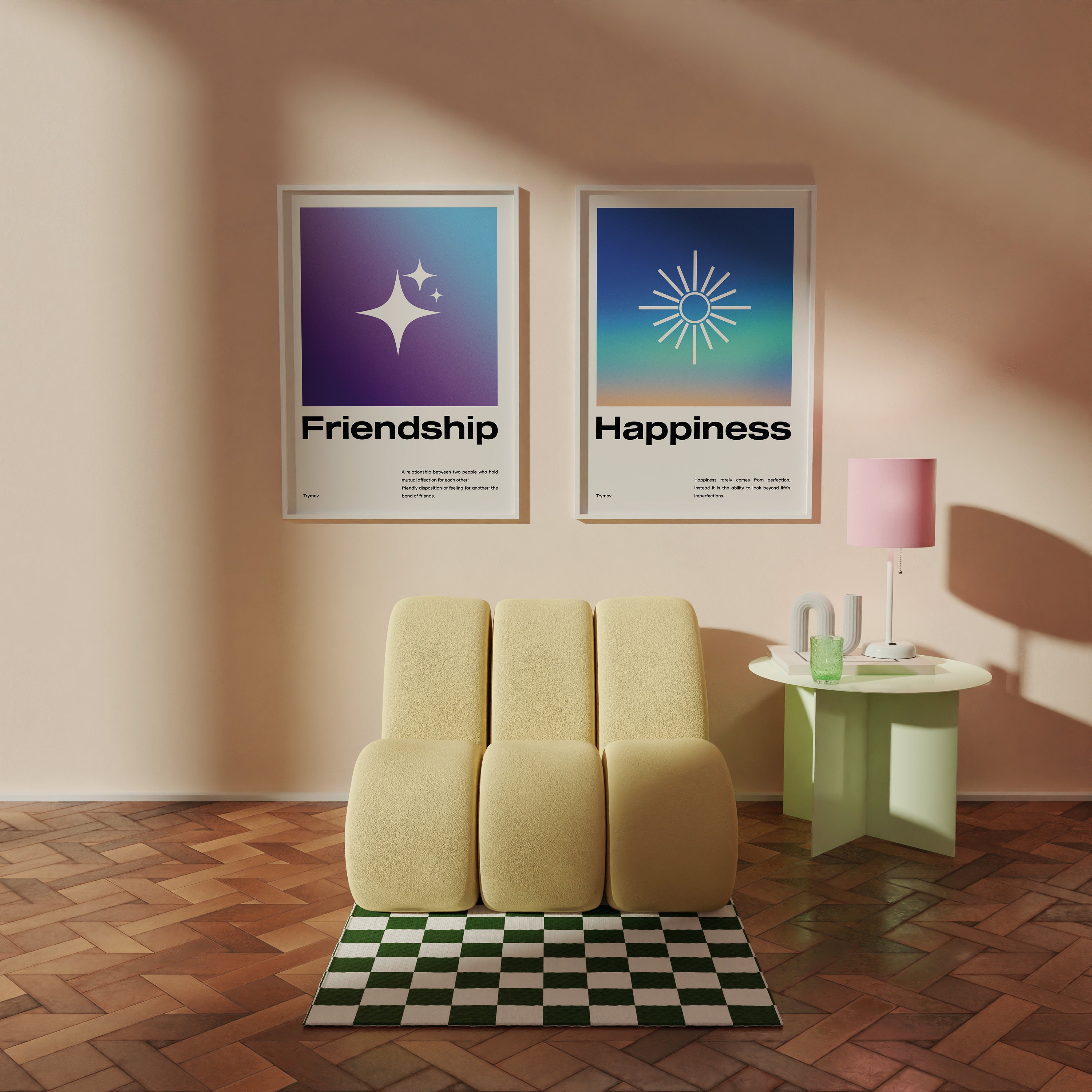 Friendship Definition Printable, Abstract Gradient Wall Art, Minimalist ...