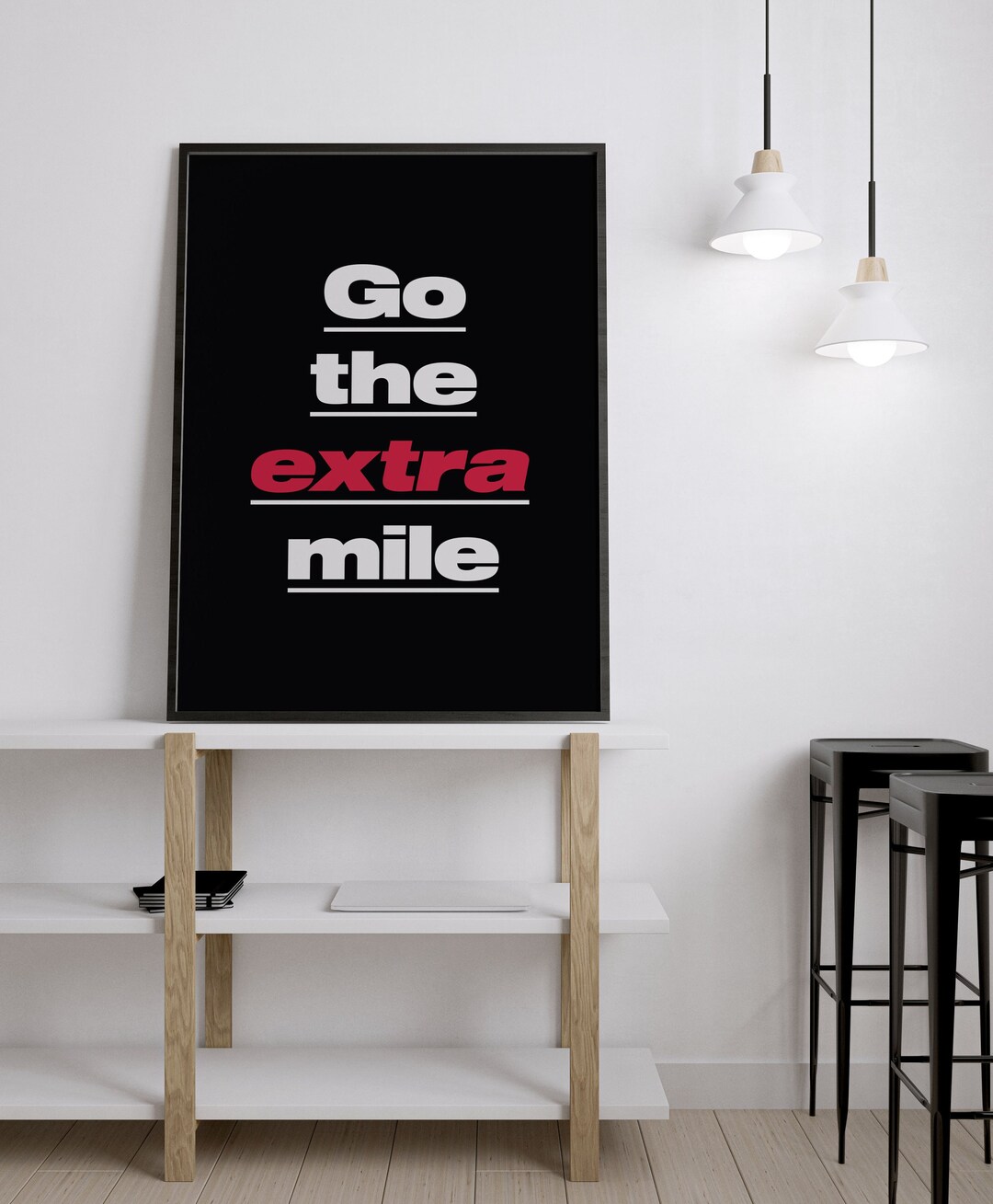 Go the Extra Mile, Motivational Poster for Home Office, Minimalist ...