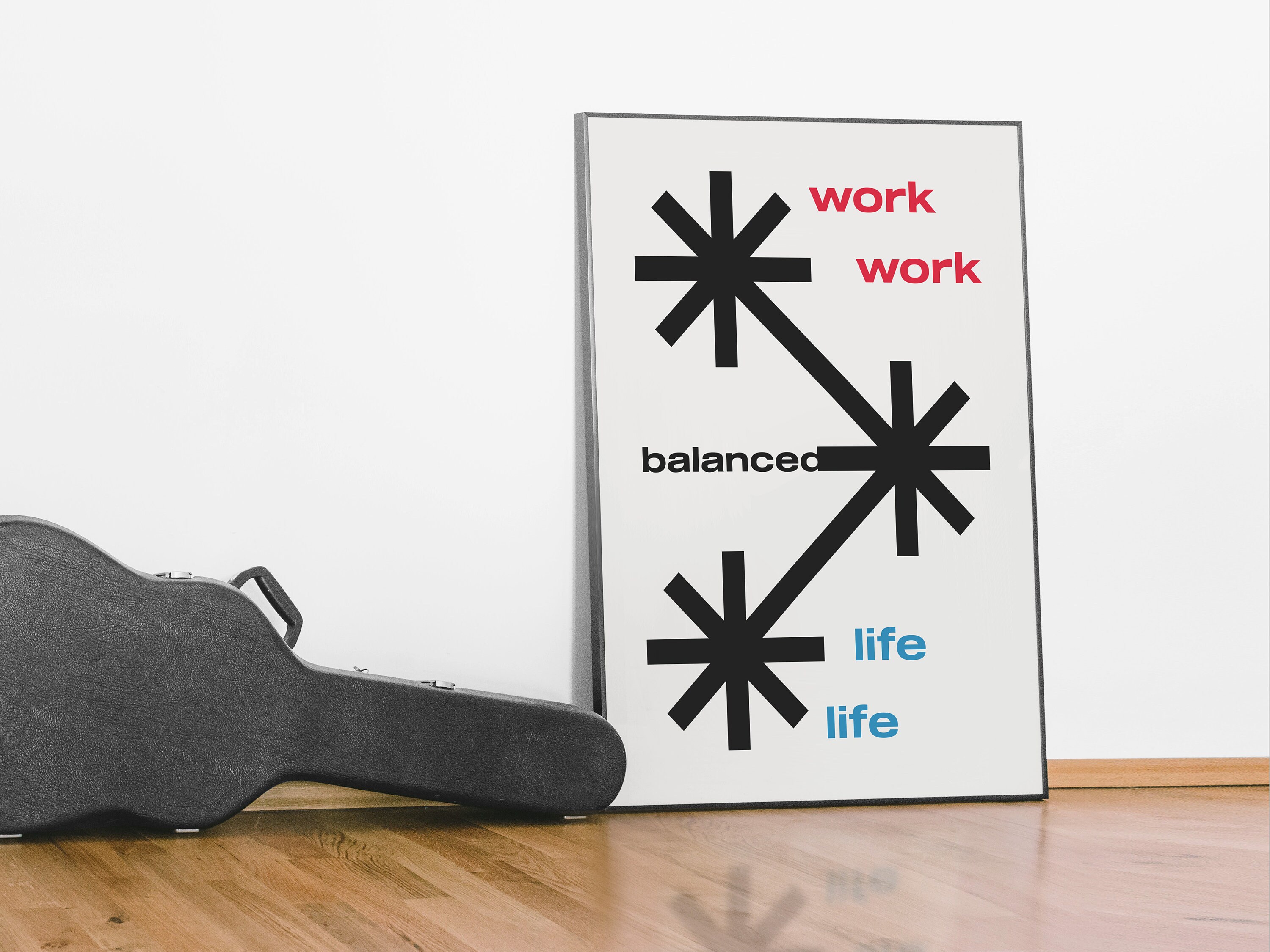 Work & Life Balanced Typography Poster, Work From Home Art ...