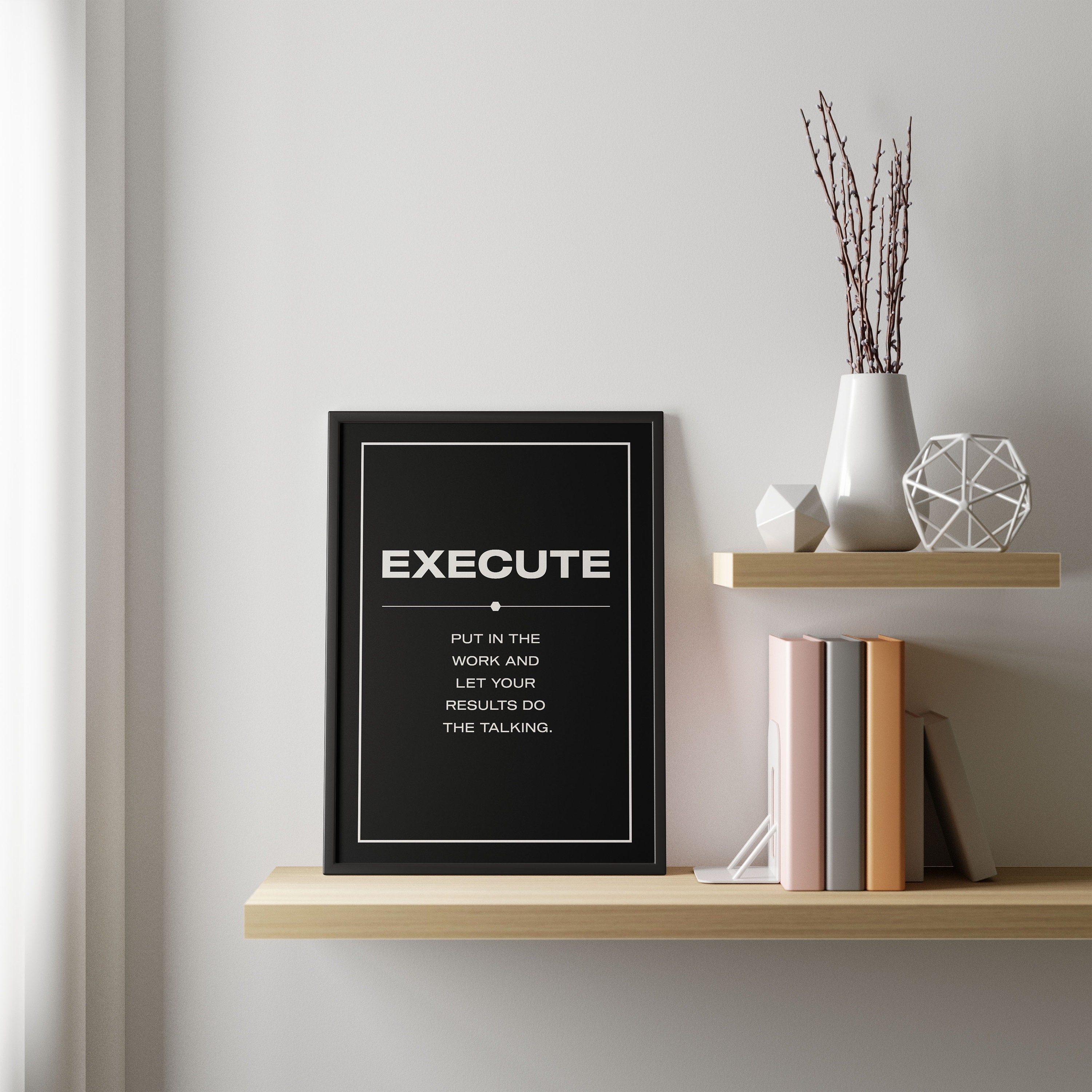 Hustle Grind Execute Print Set, Motivational Quotes Poster ...