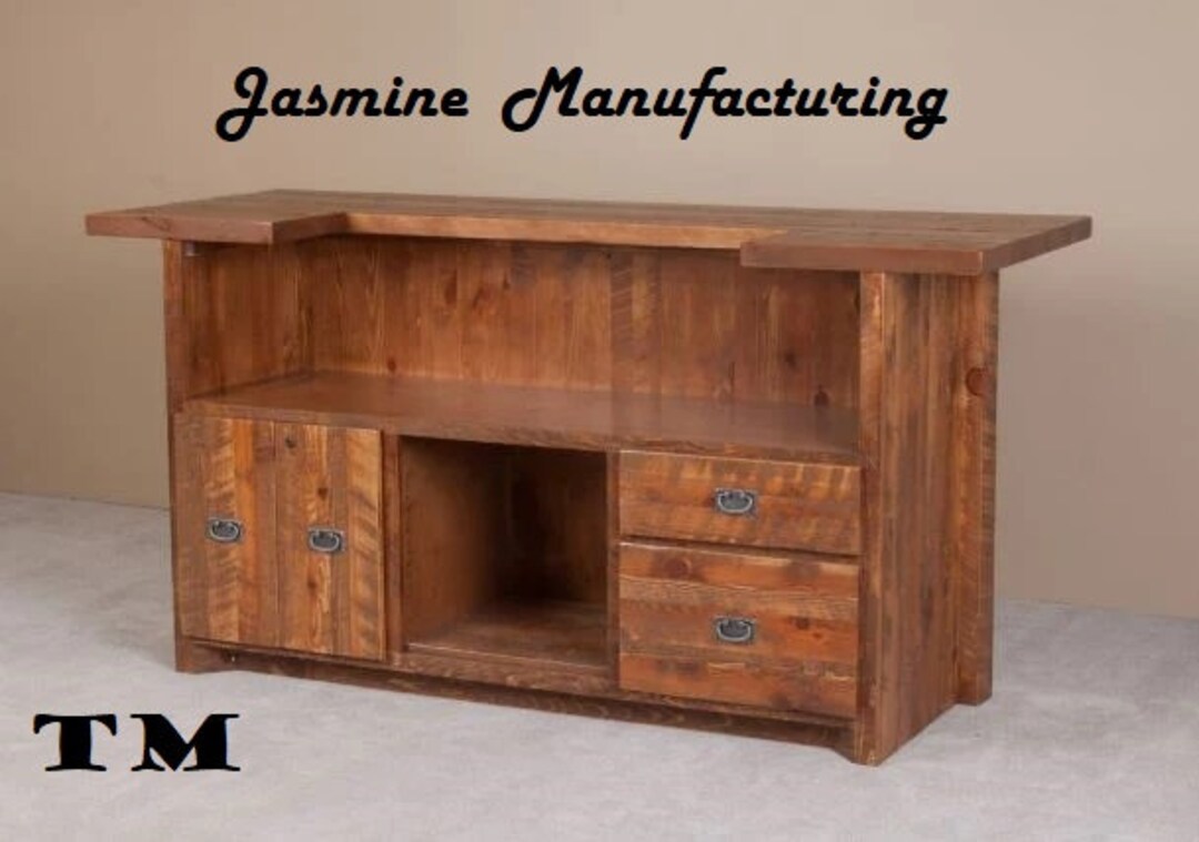 Rustic Solid Wood Bar Made to Order Include 2 Drawers & 2 Doors Free ...