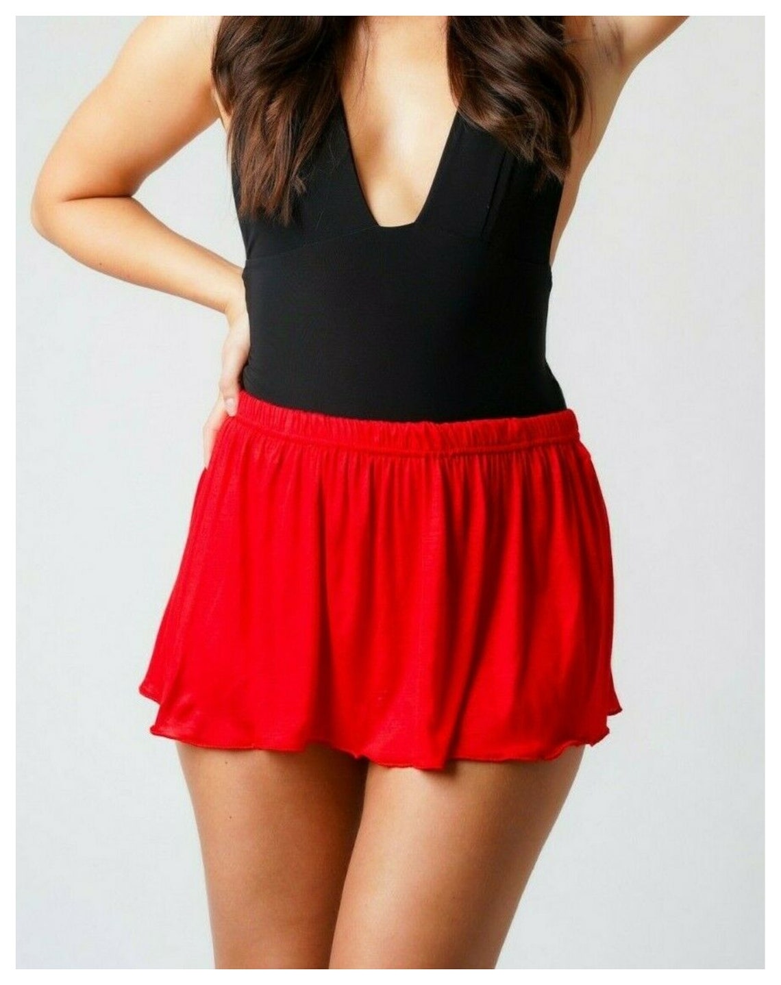 Dames Rode Micro Mini Rok Dames Hoge Taille Rara Rekbare Effen - Etsy ...