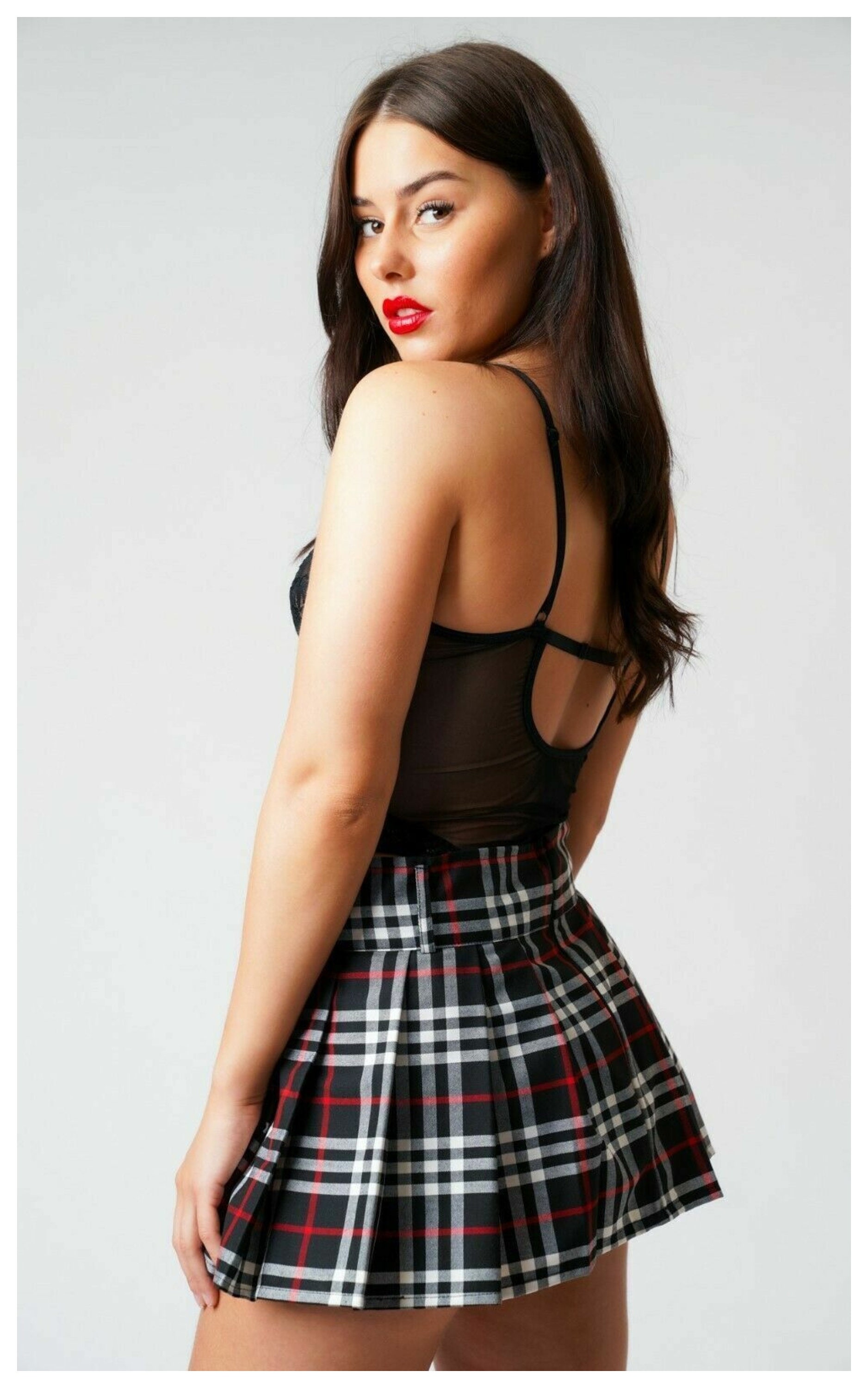 Women's Black Tartan Micro Mini Skirt check Print High - Etsy UK