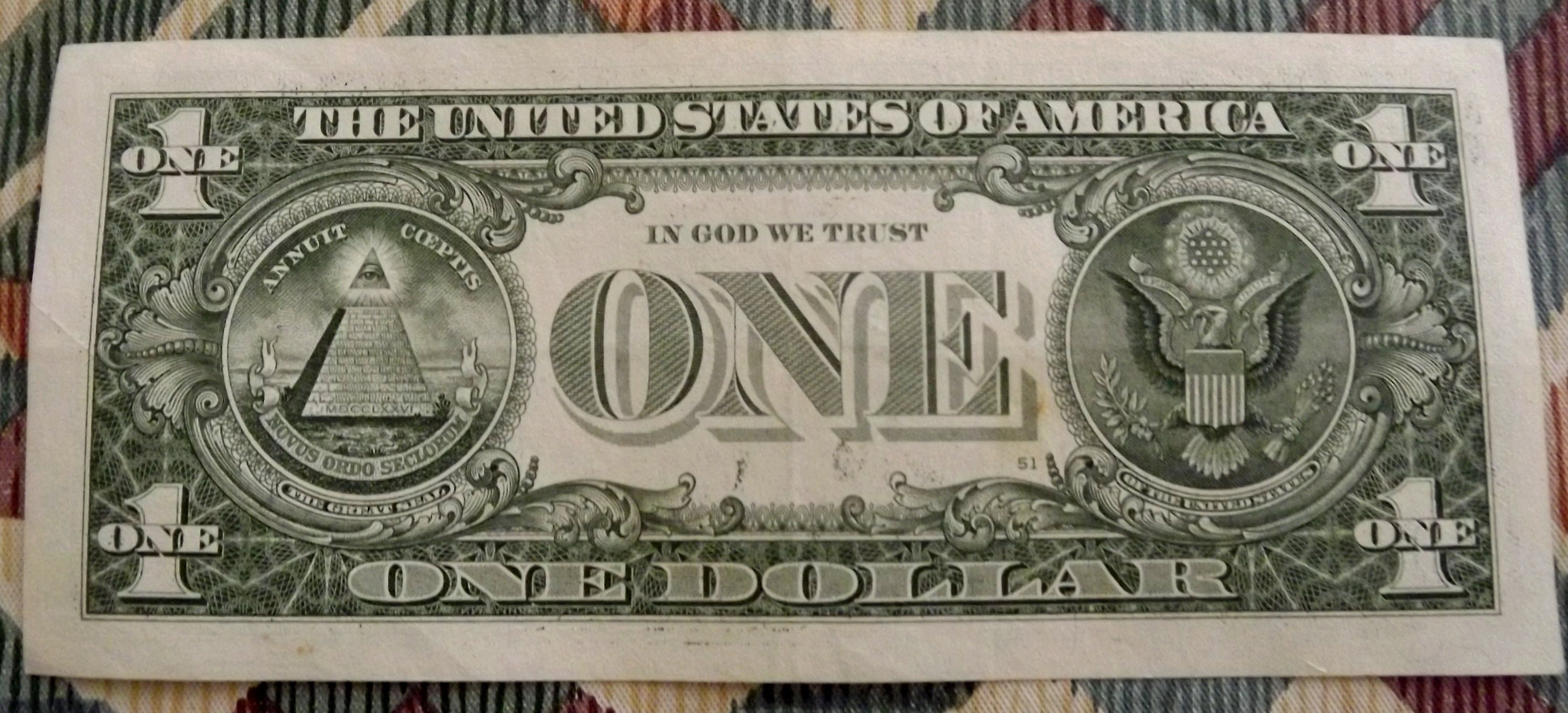 A One Dollar Bill Has A Serial Number With 5 Connective 3's. Item 890 ...