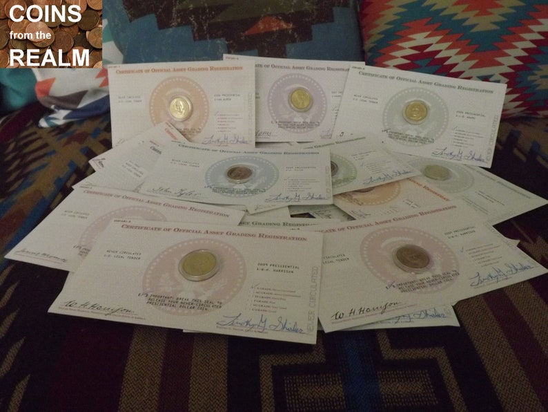 Gold Toned Presidential Dollars Mounted on a Certificate of - Etsy