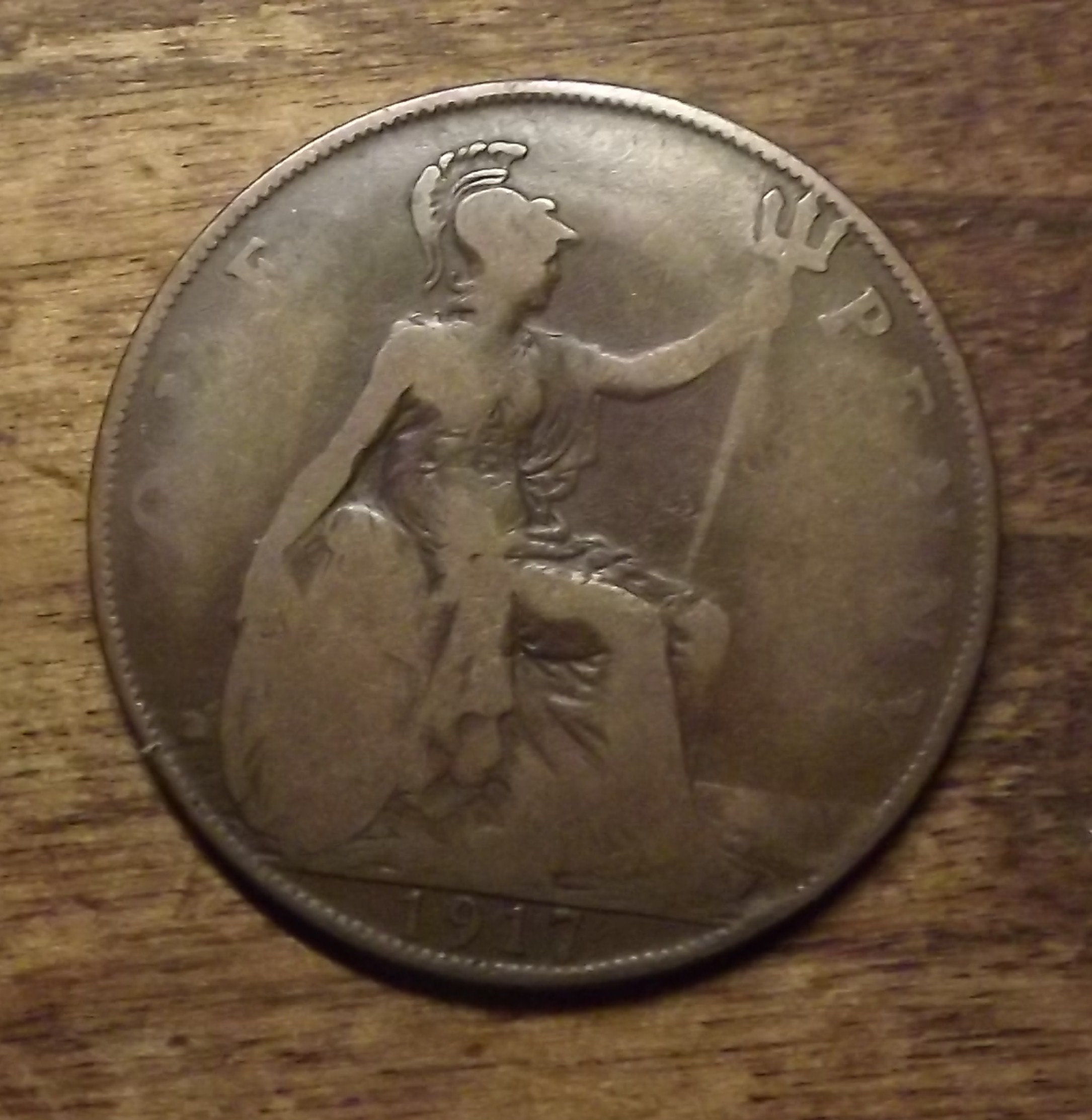 British 1917 One Penny Coin Item #717 - Etsy