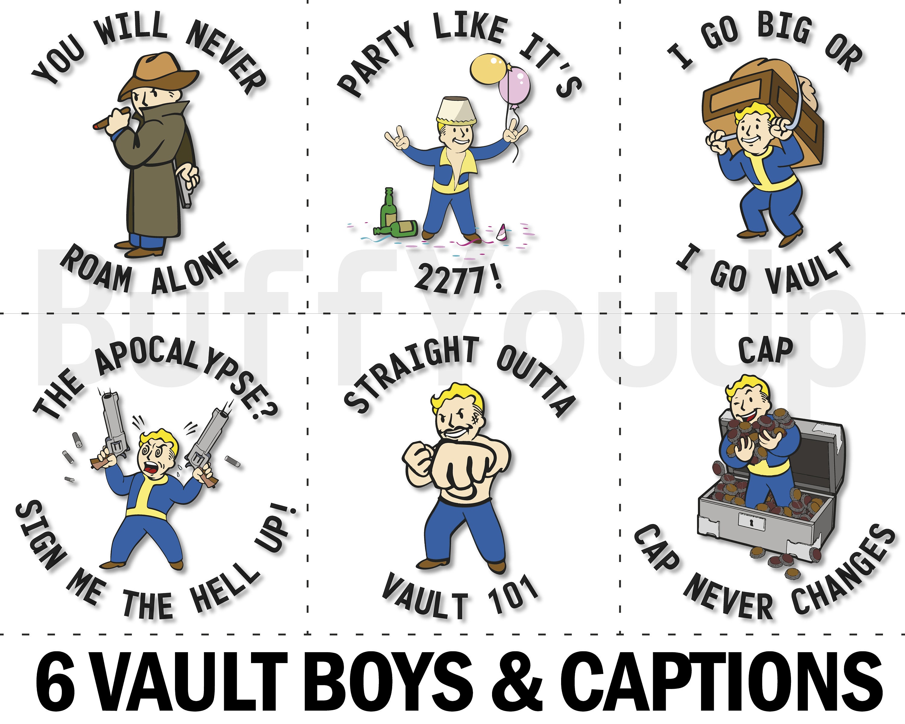 Fallout VAULT BOY meme pack / svg png pdf jpg / Descarga - Etsy España