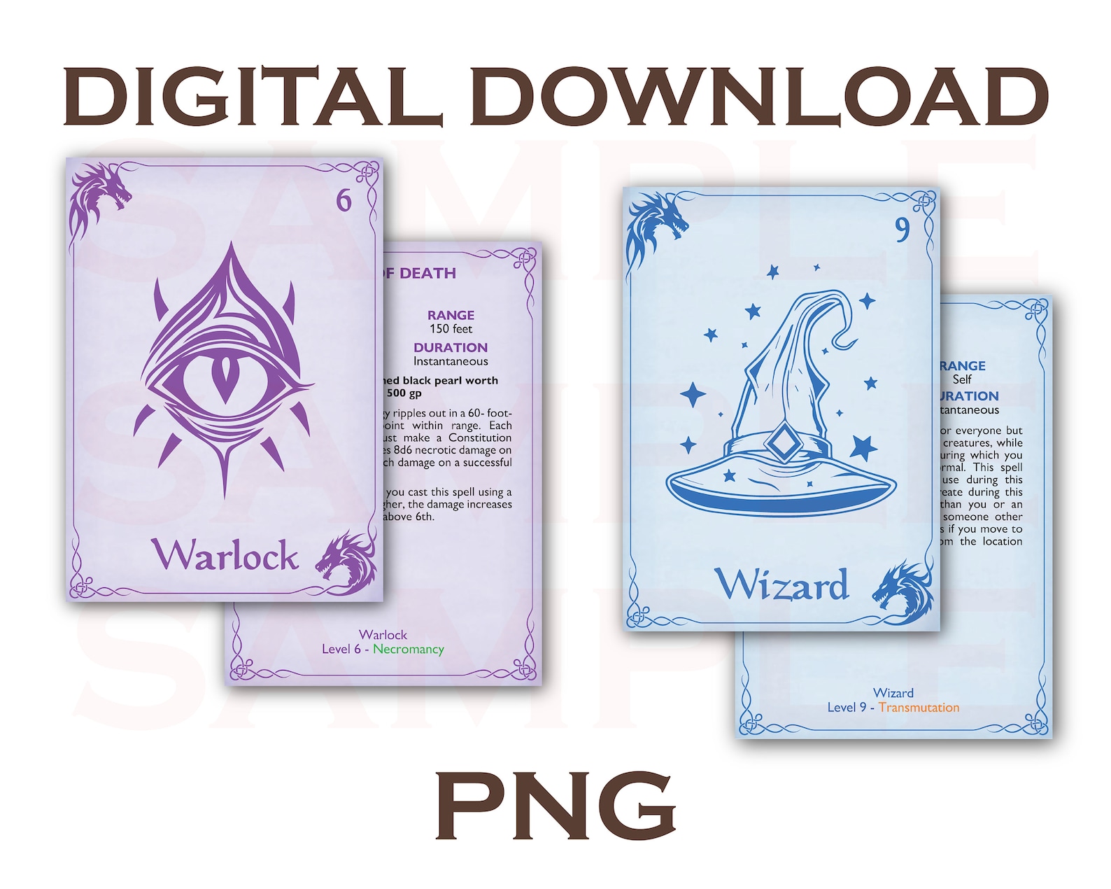 Dnd Spell Cards Digital Download, Printable Dnd Spell Book Bundle ...