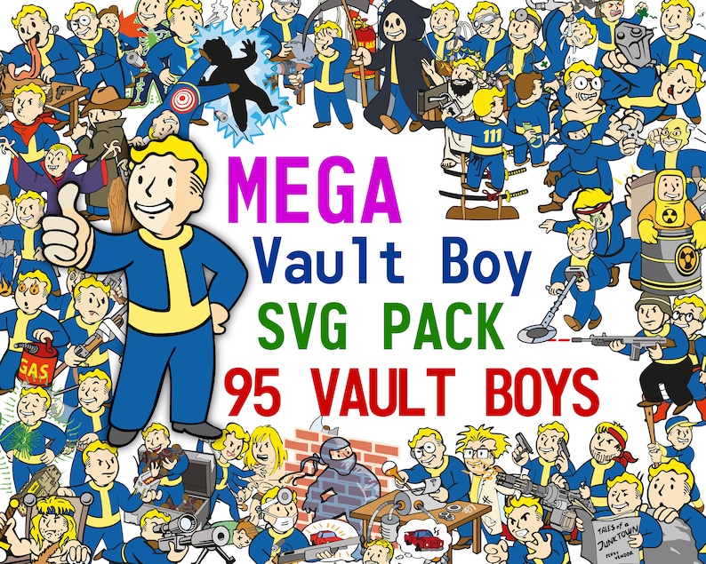 95 Fallout VAULT BOY Designs Pack SVG Vault Dweller - Etsy.de