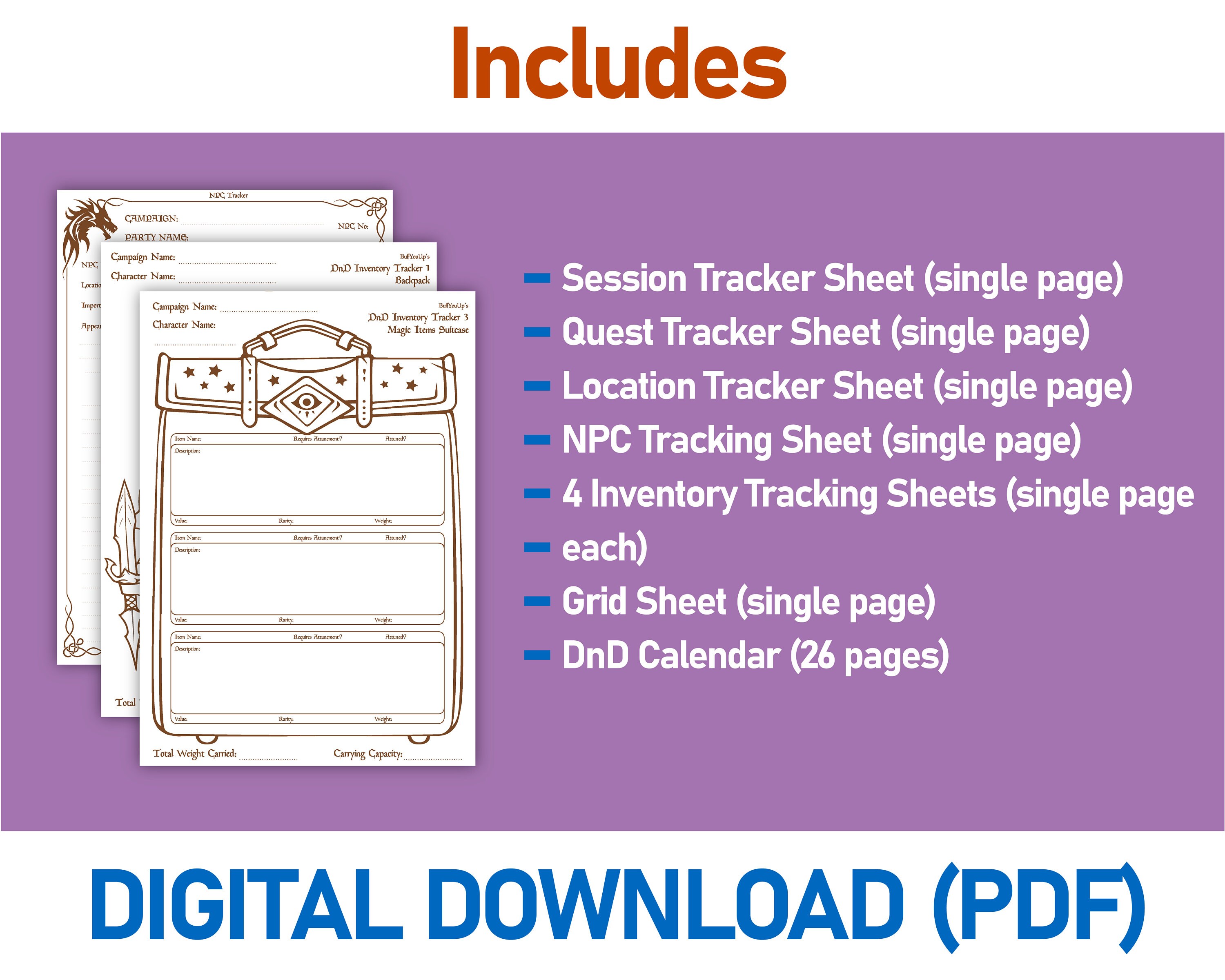 Printable Tracking Sheets For DnD Printable Tracking Sheets For DnD