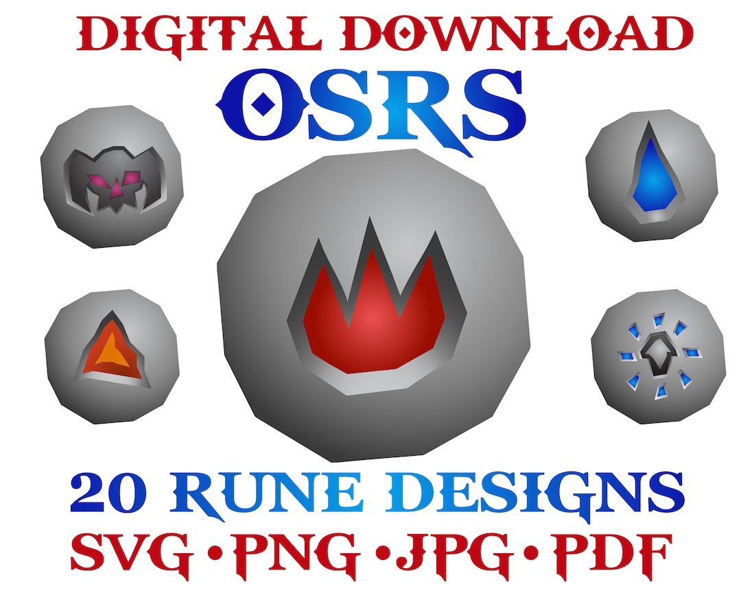 OSRS Runescape Rune Icons Svg Png Pdf Jpg Runescape 3 Runes - Etsy