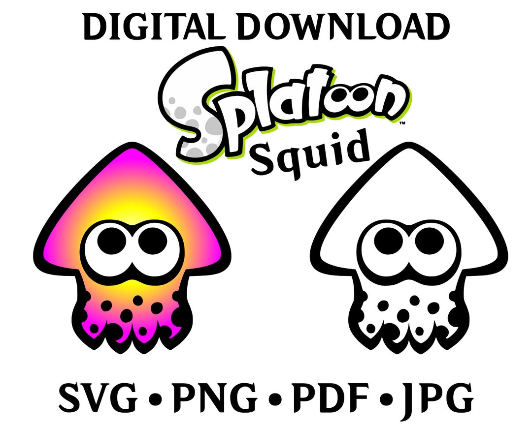 Splatoon Squid Clipart Svg Png Pdf Jpg Splatoon SVG - Etsy Australia
